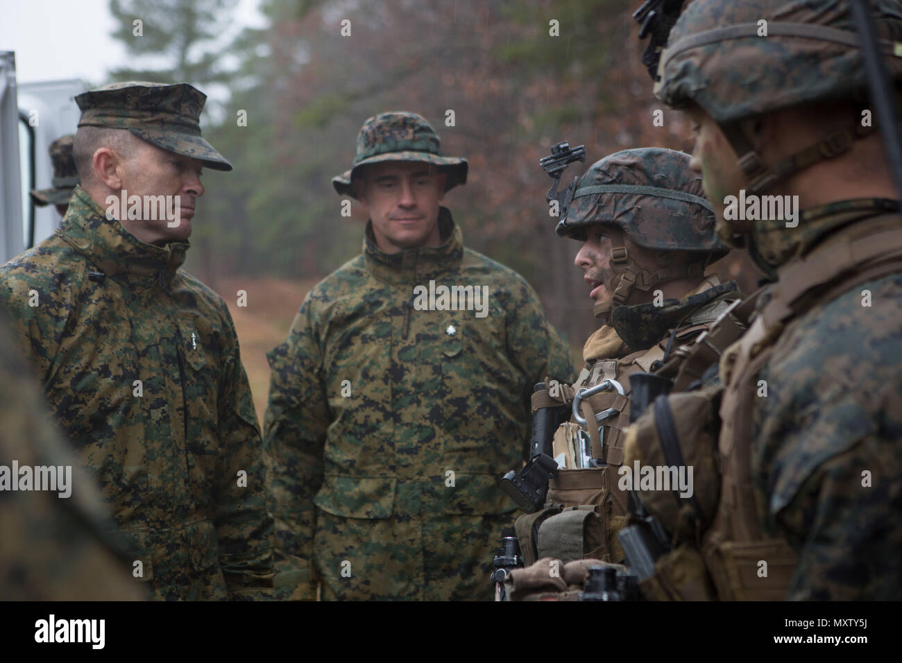 U.S. Marine Corps Maj. Gen. John K. Love, left, commanding general, 2d ...