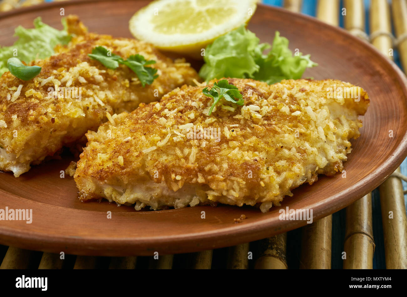 Coconut Crusted Cod ,Coconut Crusted White Fish Stock Photo - Alamy