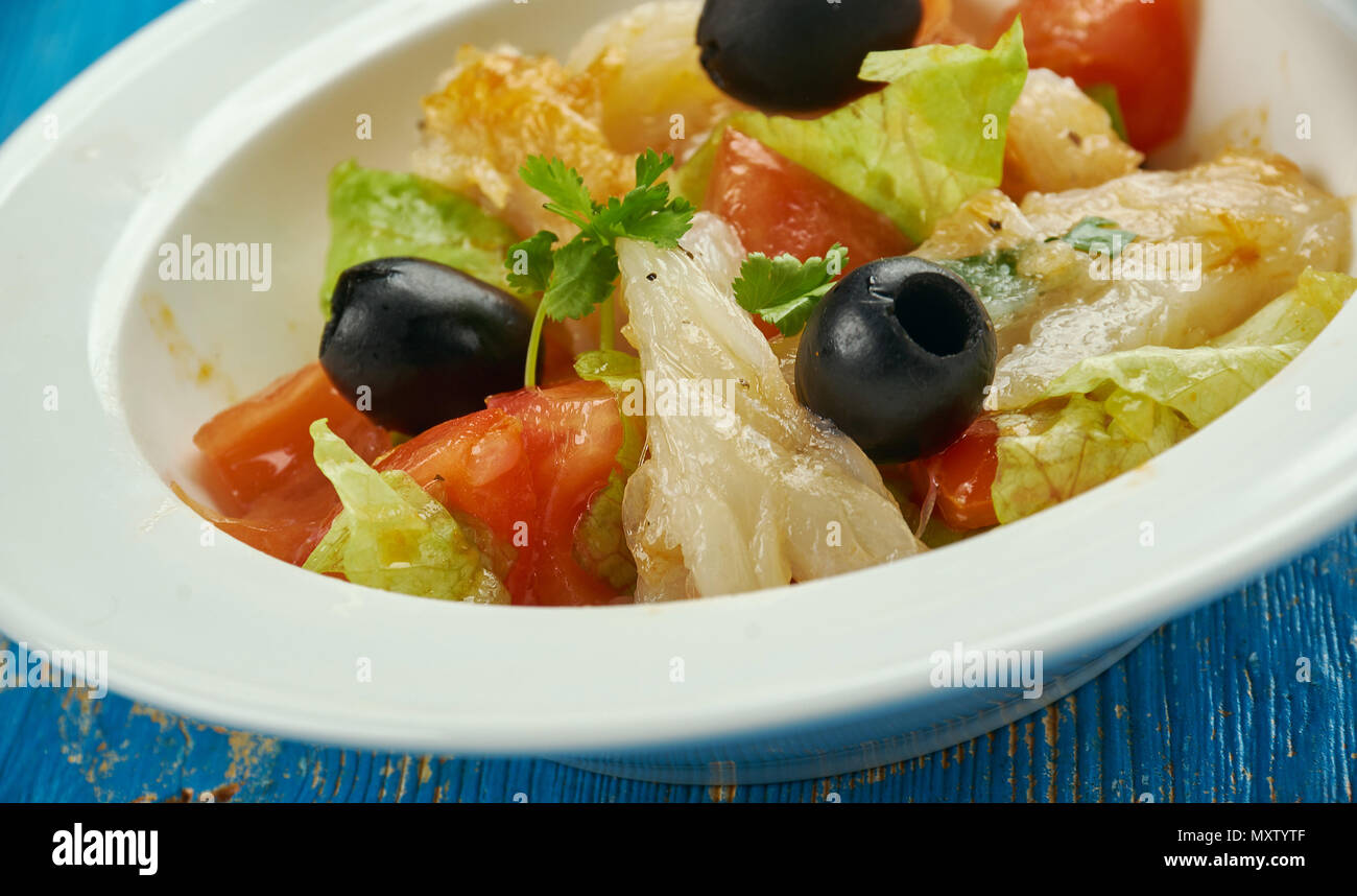 Esqueixada - traditional Catalan dish, a salad of shredded salt cod ...