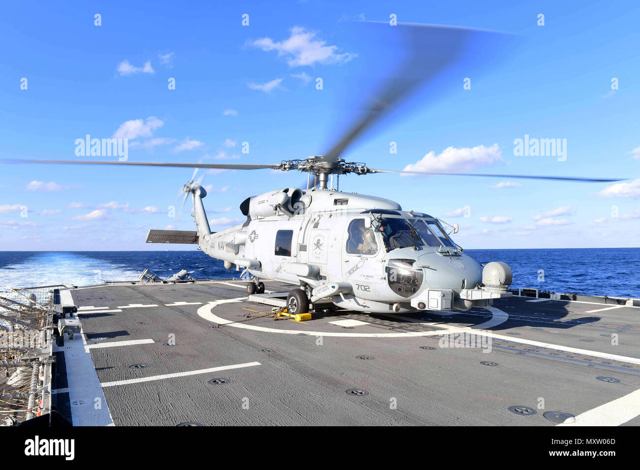 161202-N-VK873-119 ATLANTIC OCEAN (Dec. 02, 2016) An MH-60R Sea Hawk ...