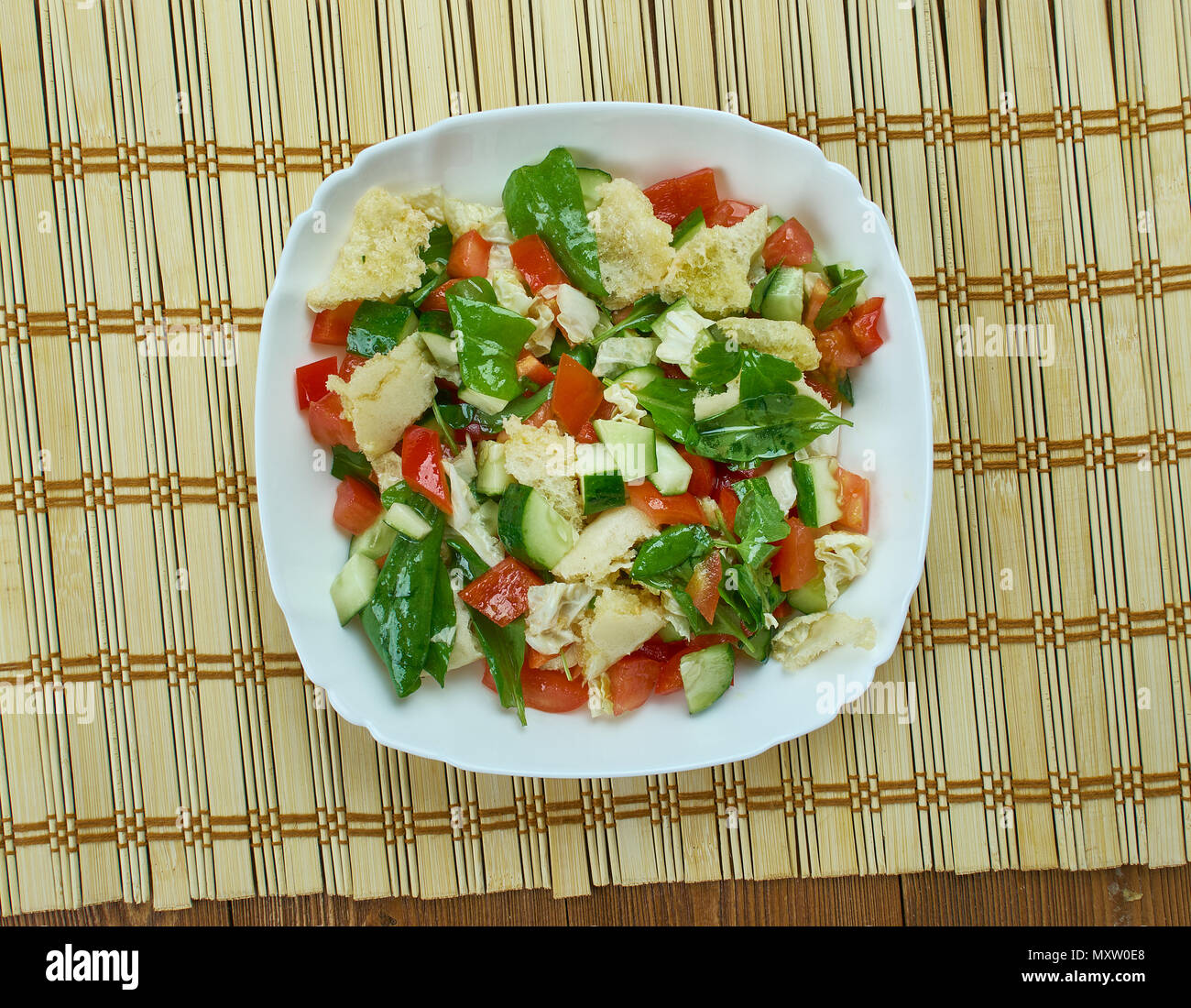 Puerto Rican Gazpacho salad - fresh chopped salad Stock Photo - Alamy