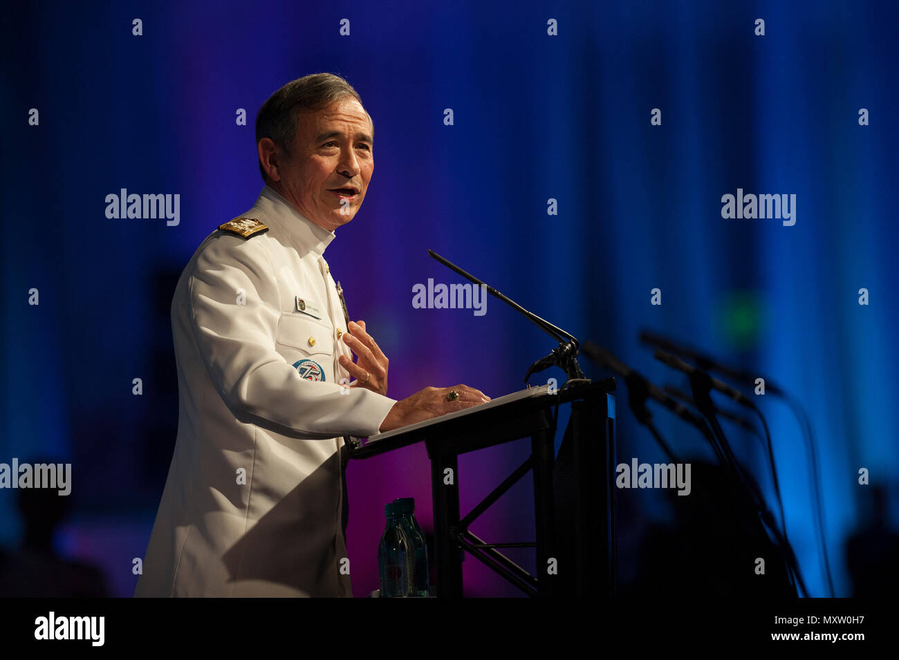 U.S. Navy Adm. Harry Harris, U.S. Pacific Command commander, speaks at ...