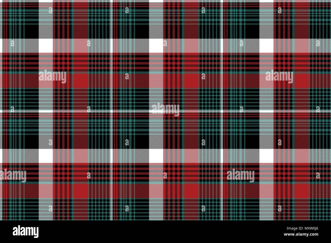 Red green check plaid seamless background. Flat design. Vector ...