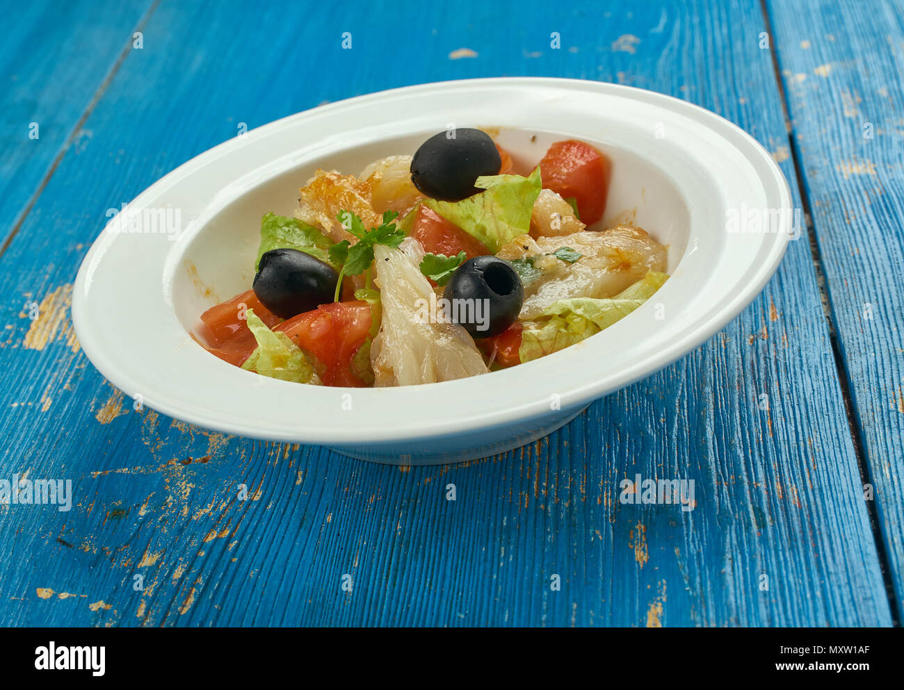 Esqueixada - traditional Catalan dish, a salad of shredded salt cod ...
