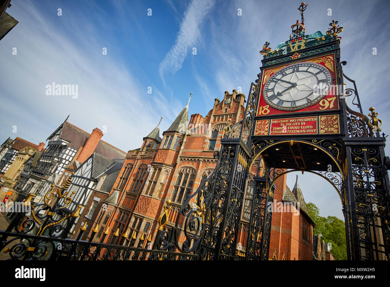landmark Eastgate Clock in Chester, Cheshire, England, original ...