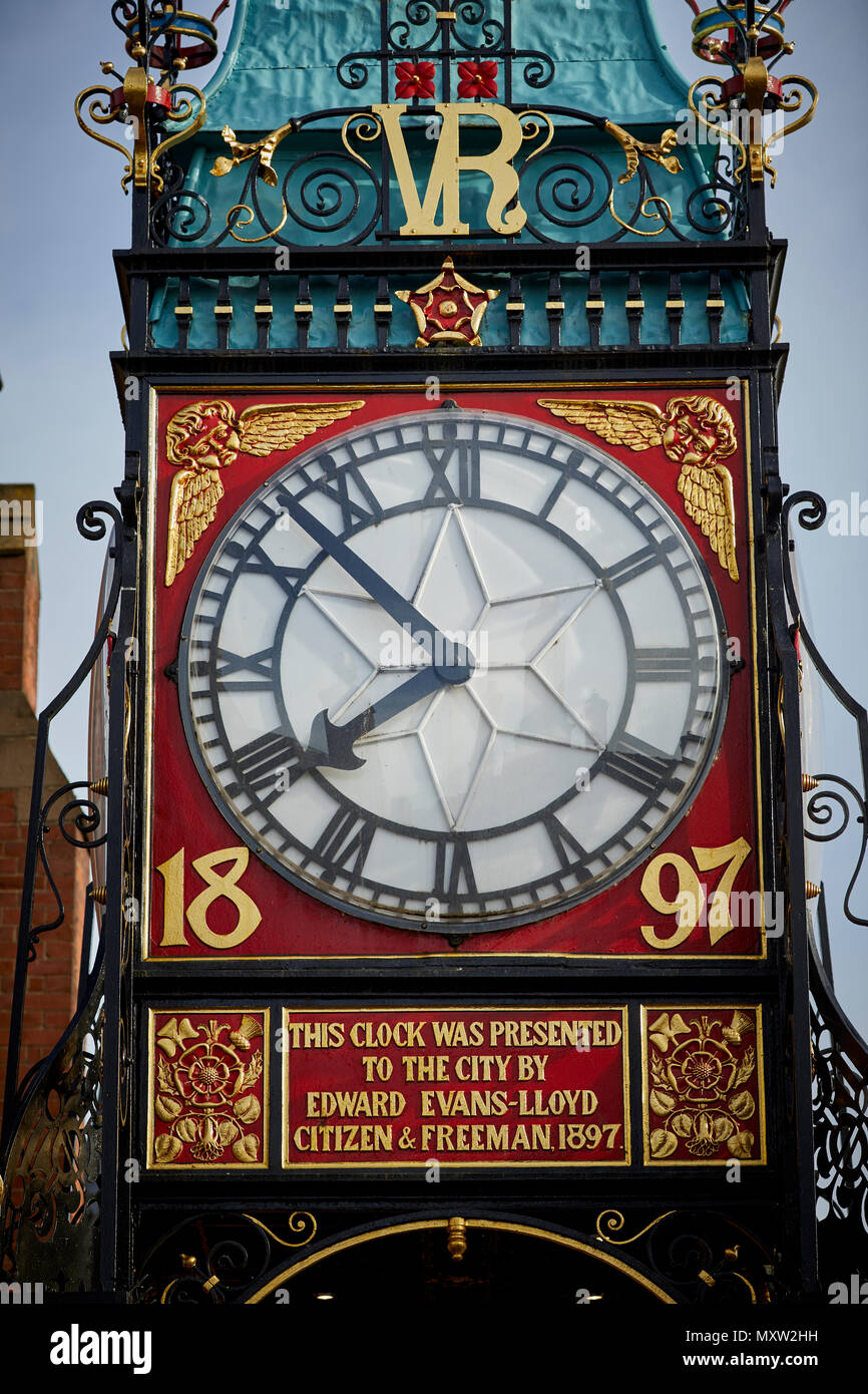 landmark Eastgate Clock in Chester, Cheshire, England, original ...