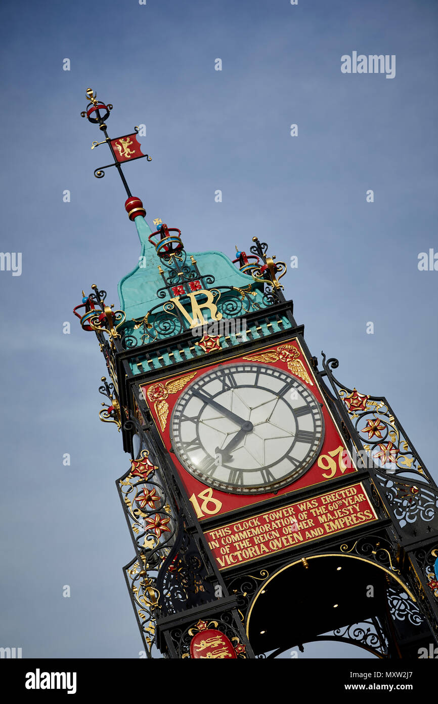 landmark Eastgate Clock in Chester, Cheshire, England, original ...