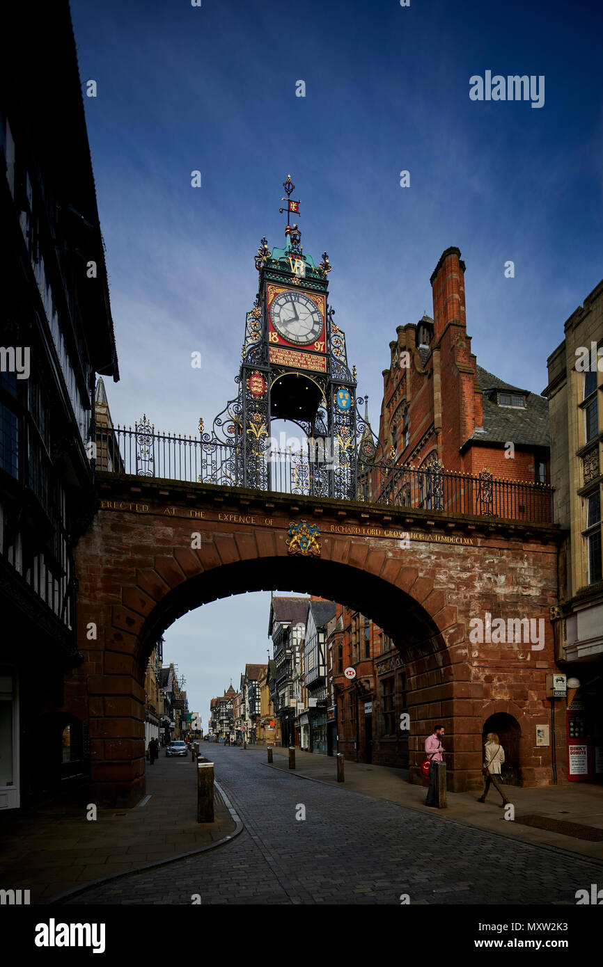 landmark Eastgate Clock in Chester, Cheshire, England, original ...