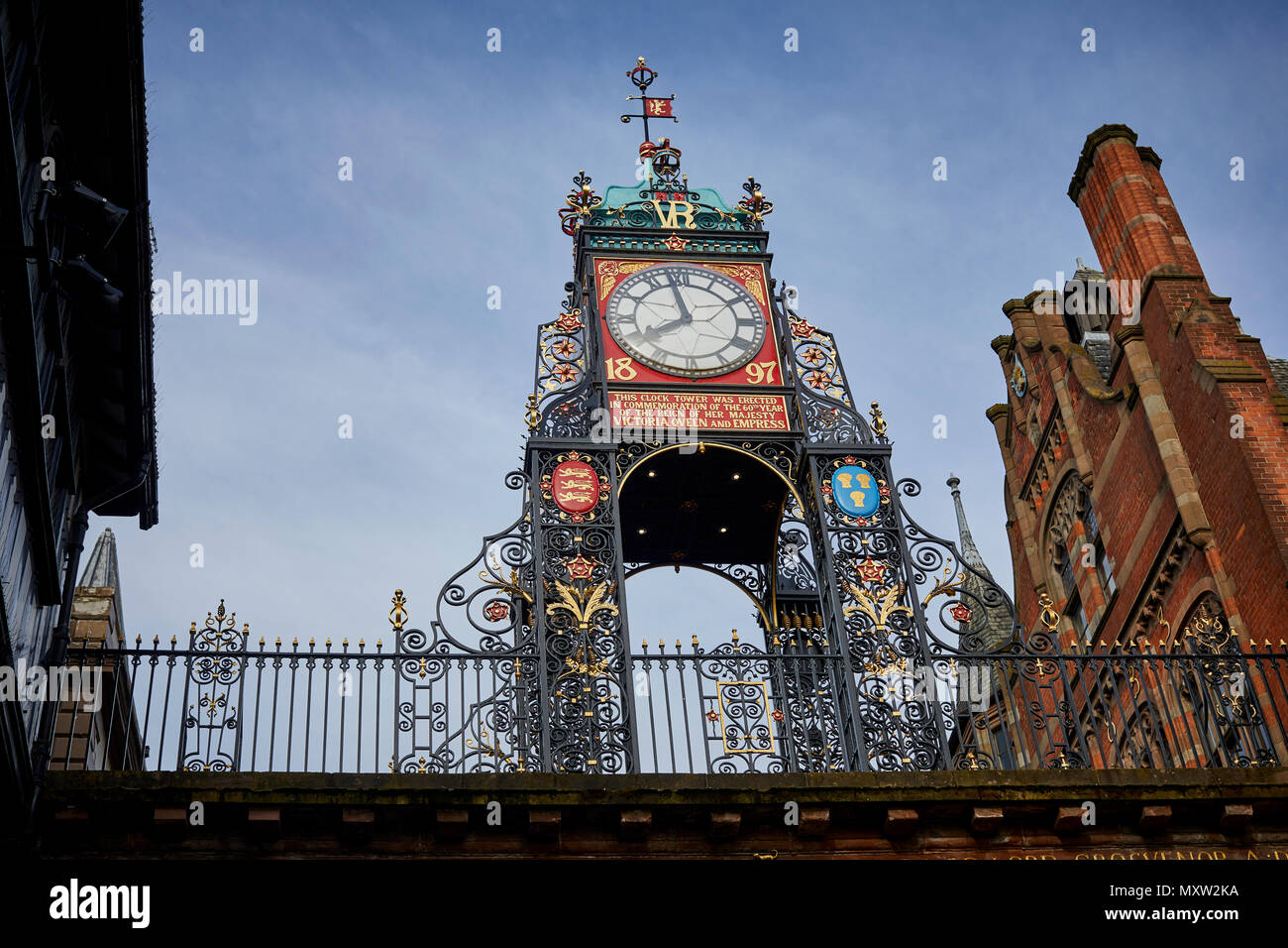 landmark Eastgate Clock in Chester, Cheshire, England, original ...