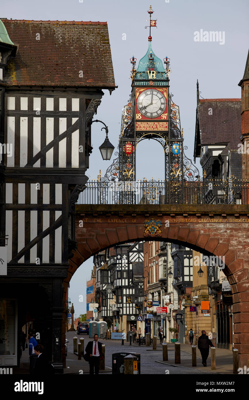 landmark Eastgate Clock in Chester, Cheshire, England, original ...