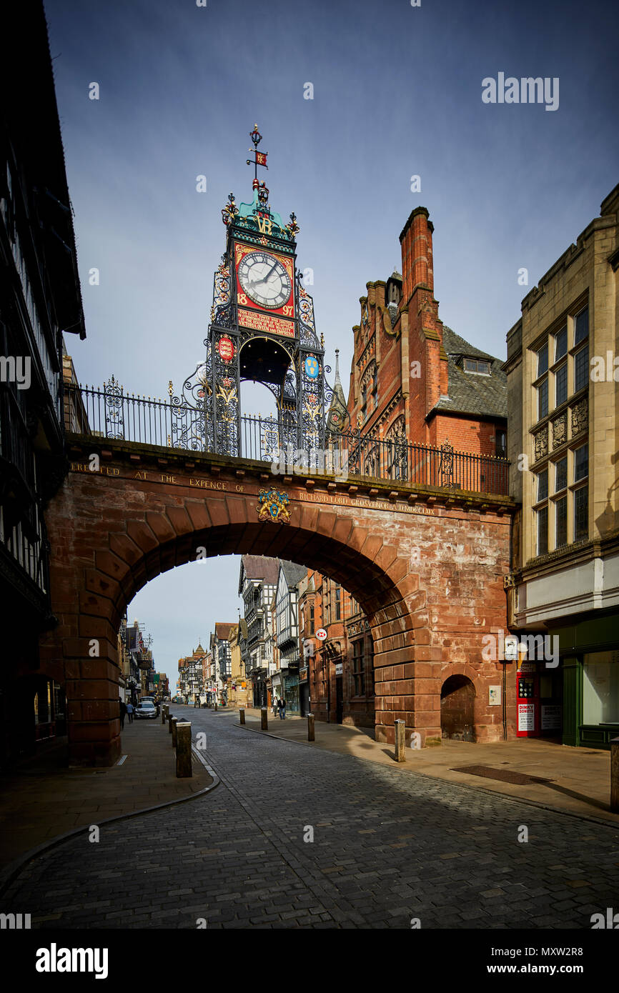 landmark Eastgate Clock in Chester, Cheshire, England, original ...