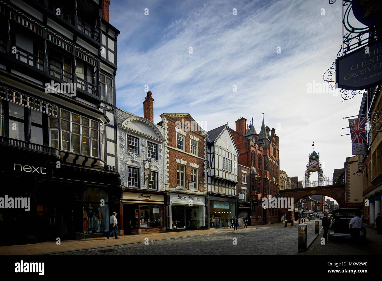landmark main shopping road Eastgate Street Chester, Cheshire, England ...