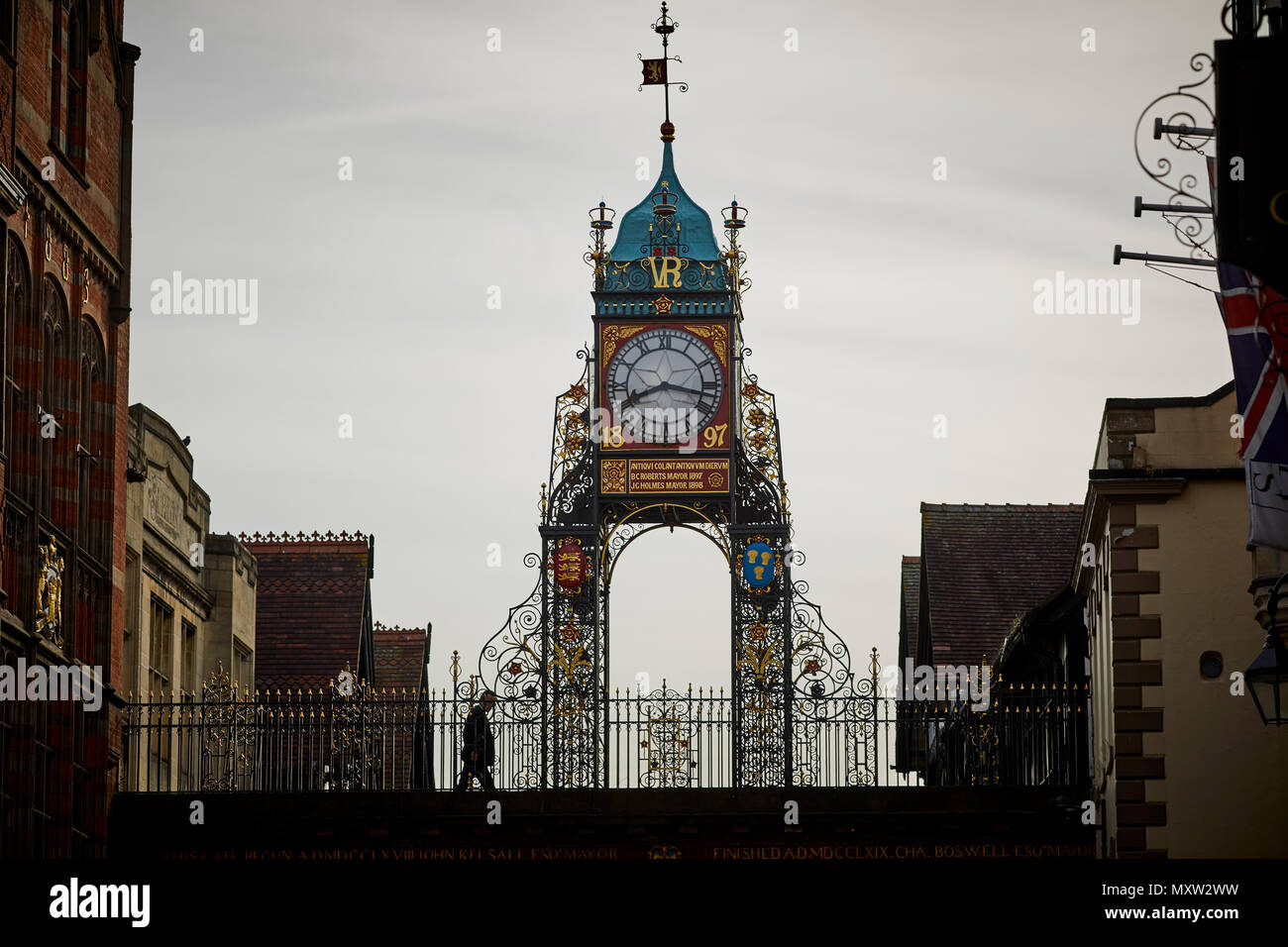 landmark Eastgate Clock in Chester, Cheshire, England, original ...