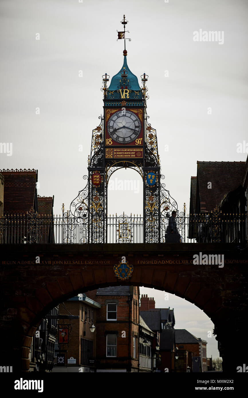 landmark Eastgate Clock in Chester, Cheshire, England, original ...