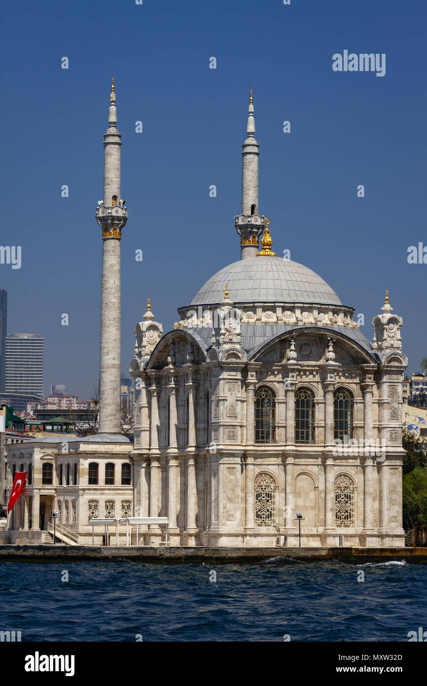 Buyuk Mecidiye Mosque in Ortakoy District, Istanbul City, Turkey Stock ...