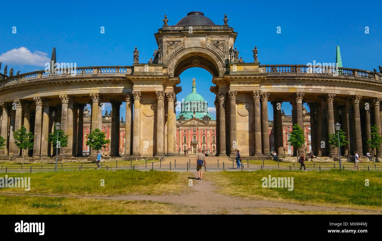 The amazing colonnades at New Palace in Sanssouci Park Potsdam Stock ...