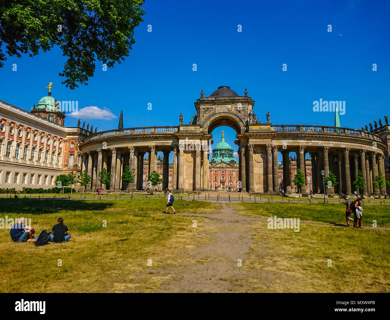 The amazing colonnades at New Palace in Sanssouci Park Potsdam Stock ...