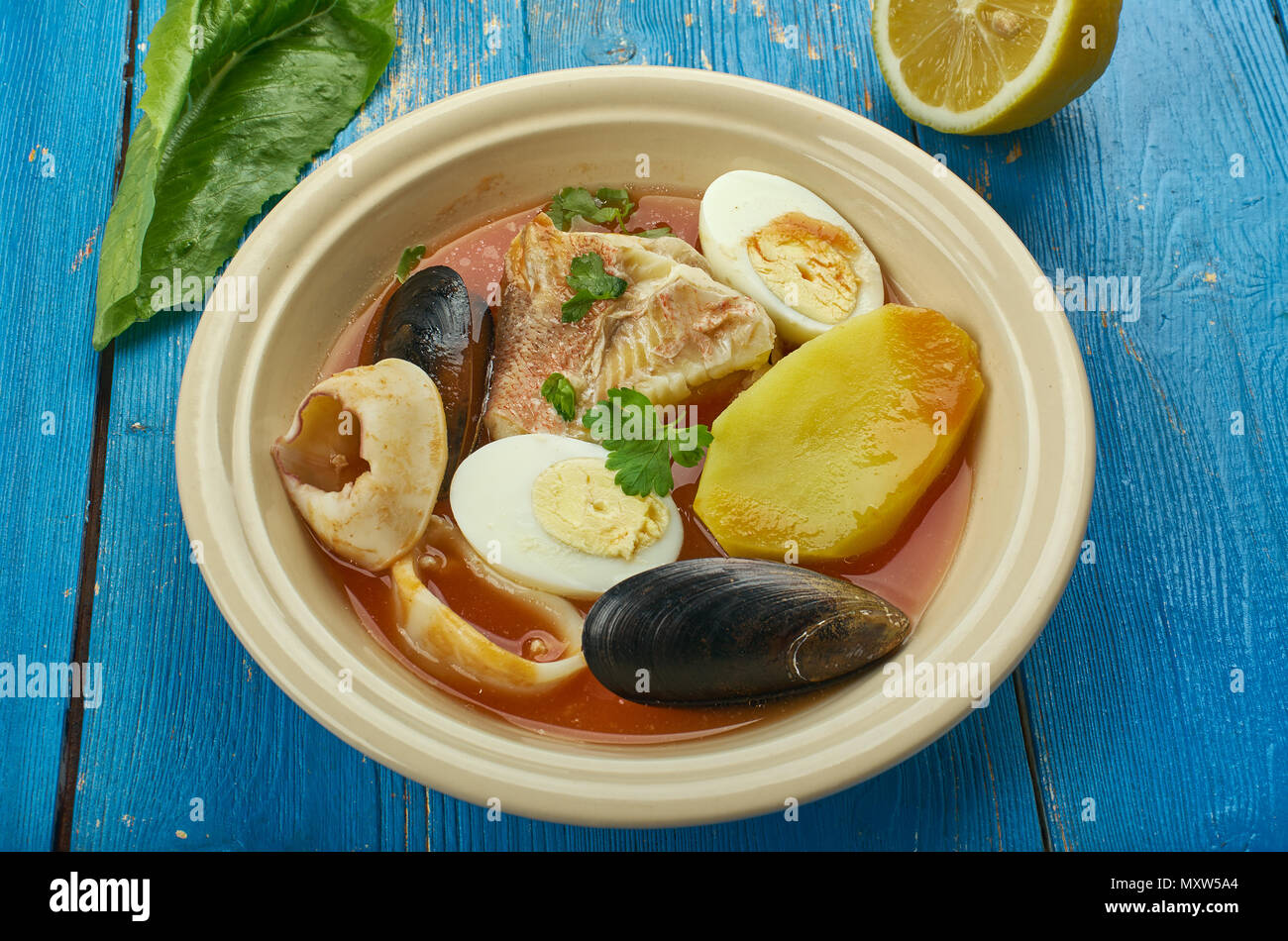 Carolina Fish Muddle , American delicious seafood stew Stock Photo - Alamy