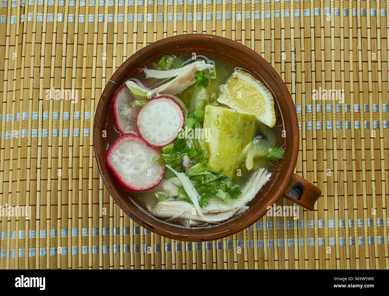Mexican Pozole Verde de Pollo - Chicken green pozole Stock Photo - Alamy
