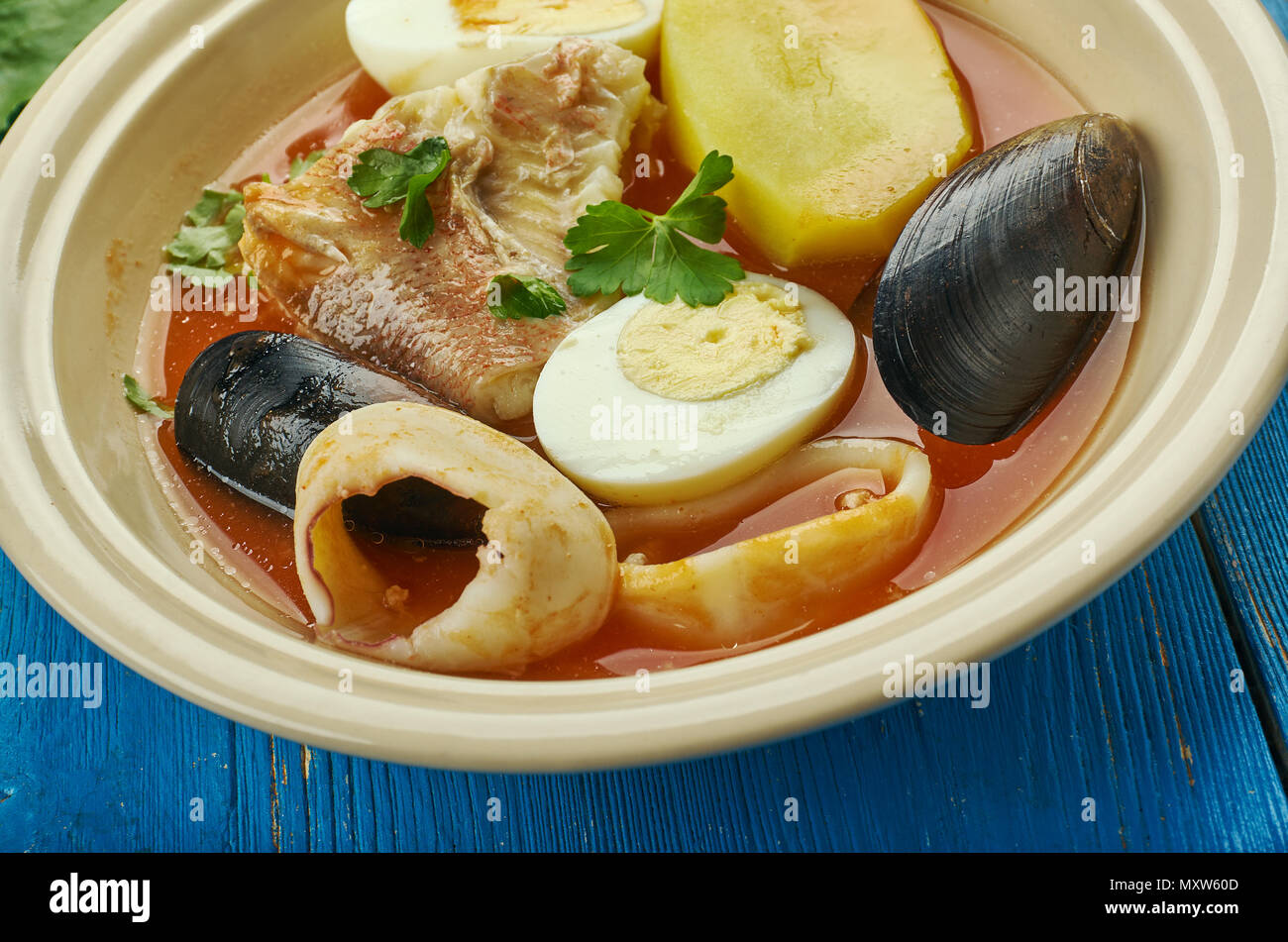 Carolina Fish Muddle , American delicious seafood stew Stock Photo - Alamy