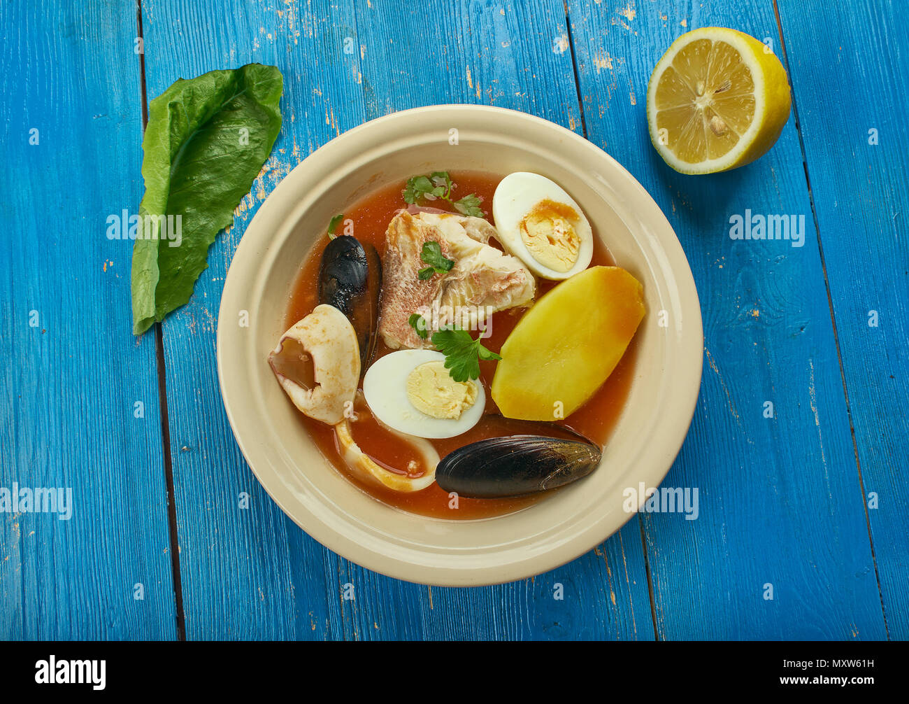 Carolina Fish Muddle , American delicious seafood stew Stock Photo - Alamy