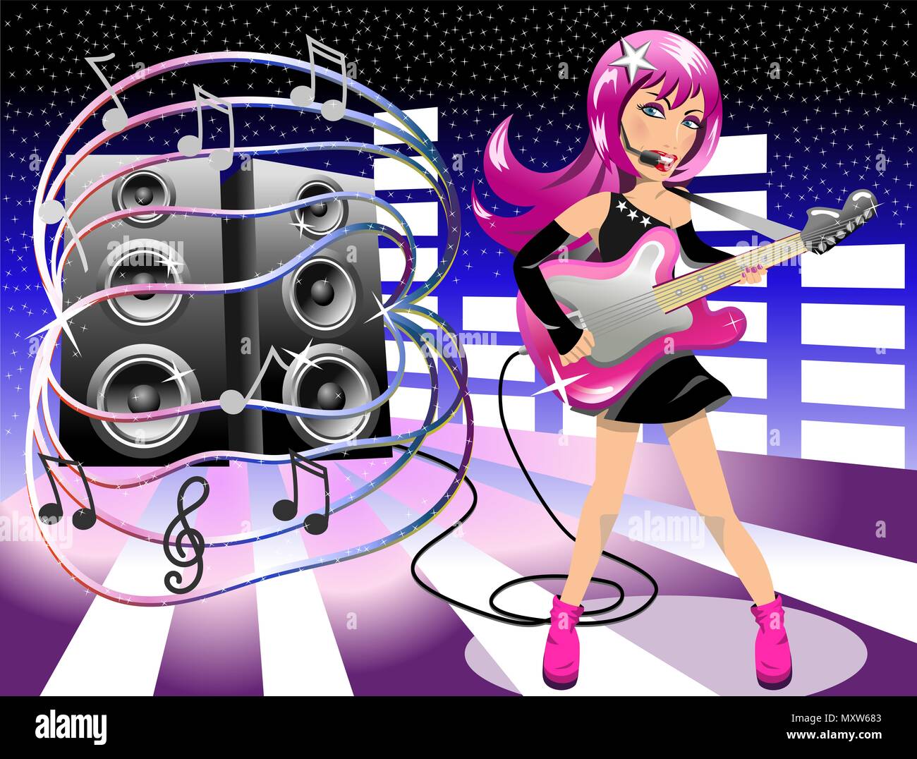 Teen girl rockstar hi-res stock photography and images - Alamy