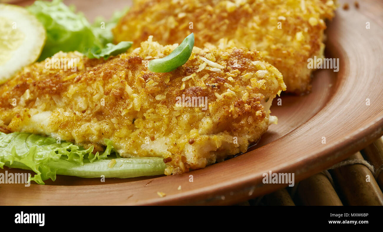 Coconut Crusted Cod ,Coconut Crusted White Fish Stock Photo - Alamy