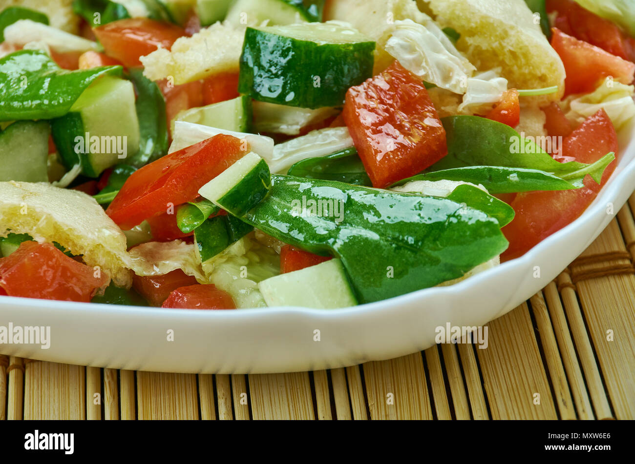 Puerto Rican Gazpacho salad - fresh chopped salad Stock Photo - Alamy