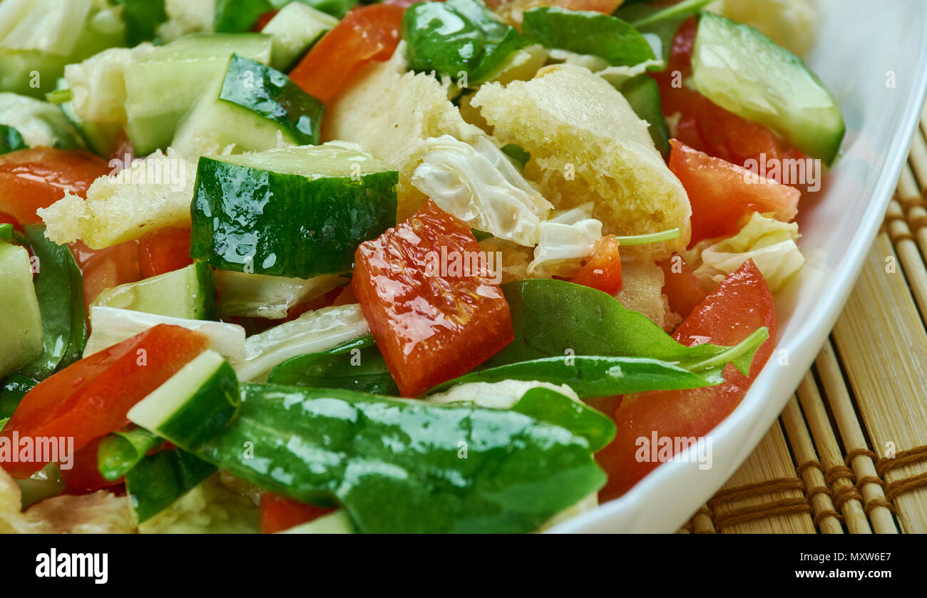 Puerto Rican Gazpacho salad - fresh chopped salad Stock Photo - Alamy