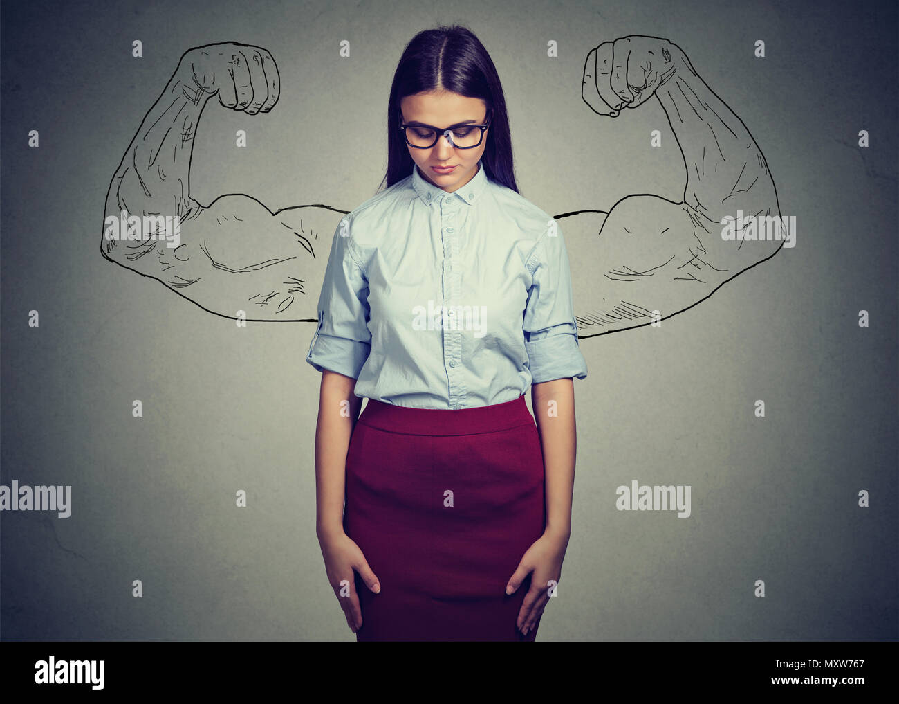 Shy woman illustration hi-res stock photography and images - Alamy