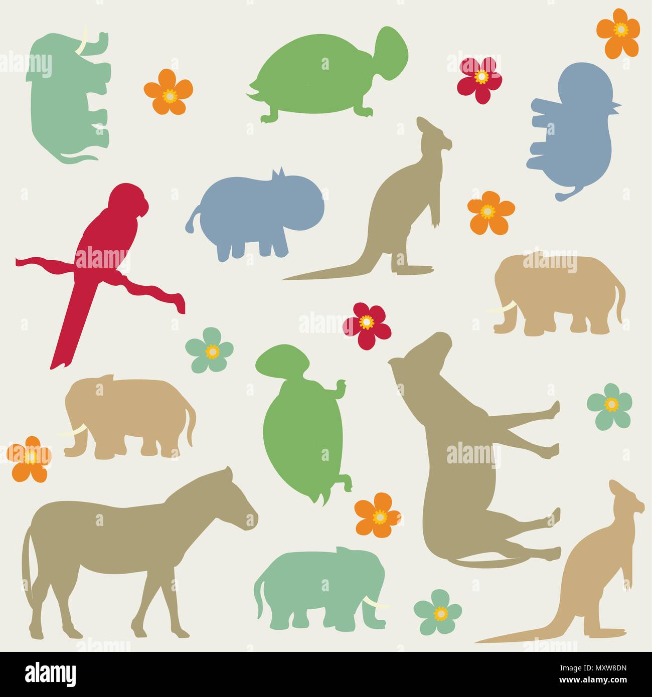 Seamless animal pattern for kids Stock Vector Image & Art - Alamy