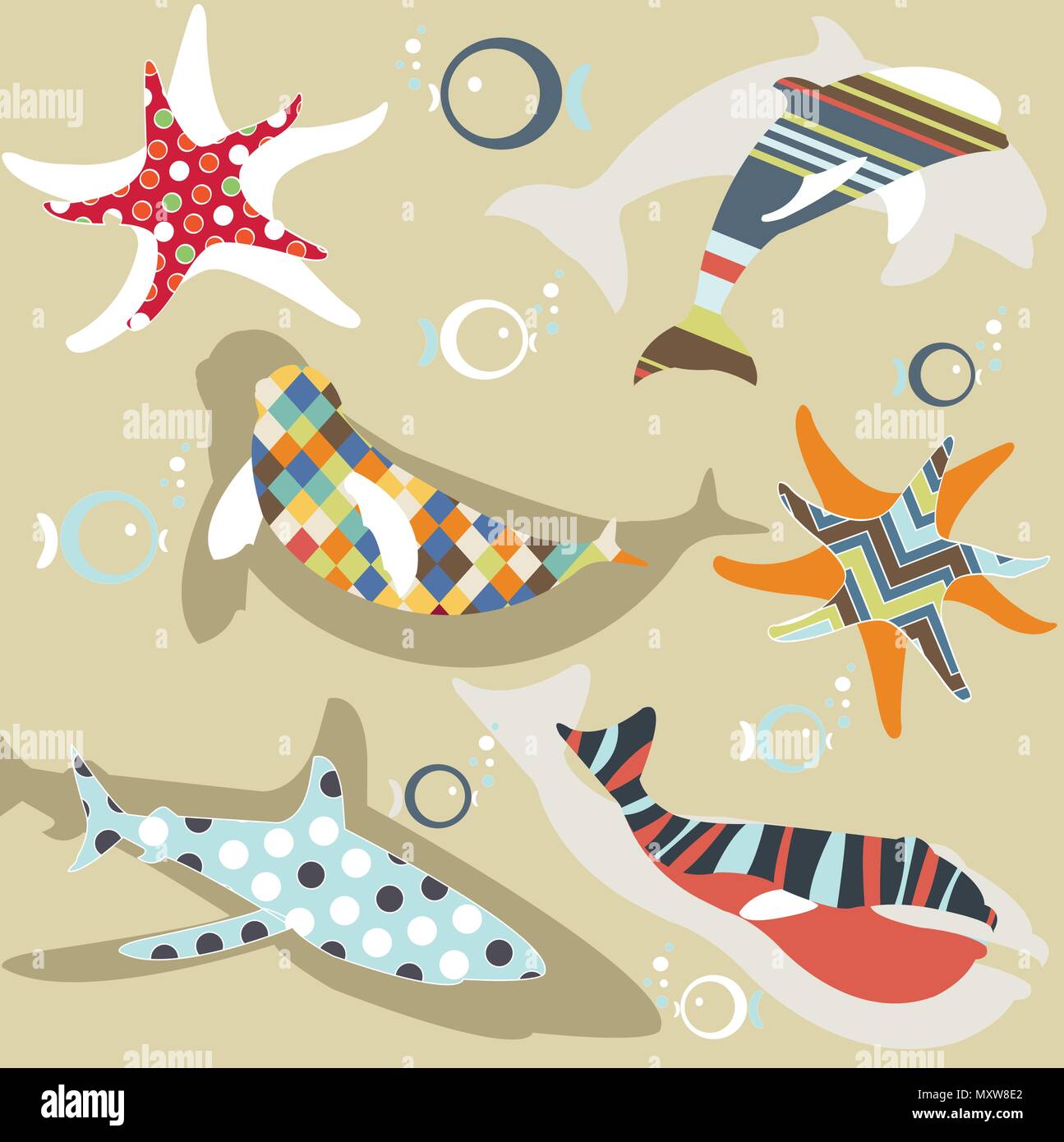 Abstract natural animal pattern, sea animal Stock Vector Image & Art ...