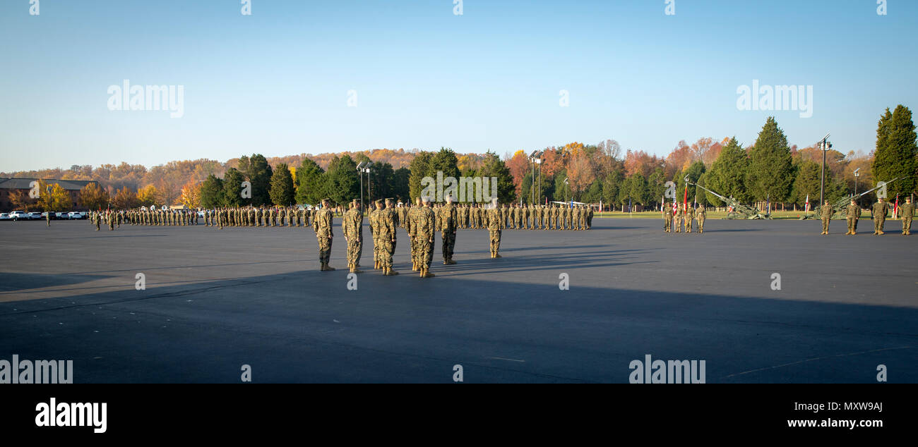 U.S. Marines stand at attention during the Officer Candidate School ...