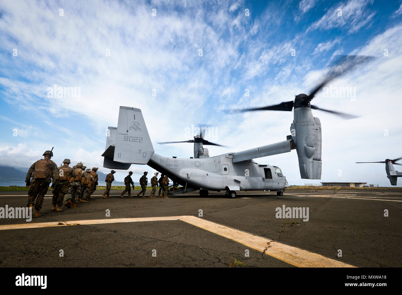 Marines with Alpha Company, 1st Battalion, 3rd Marine Regiment, board ...