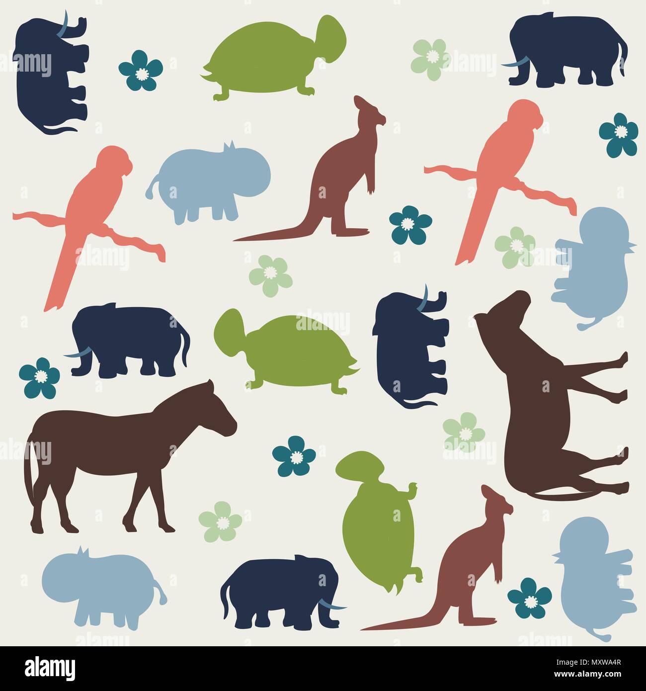 Seamless animal pattern for kids Stock Vector Image & Art - Alamy
