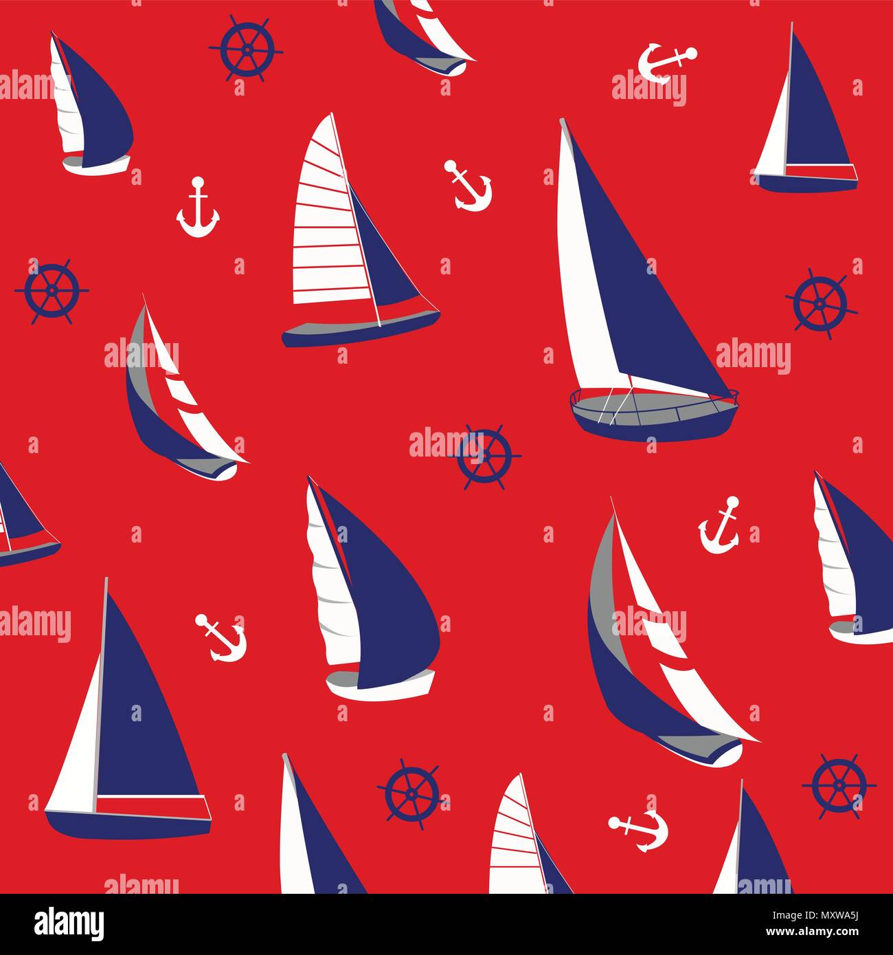 Sailing boat pattern seamless Stock Vector Images - Alamy