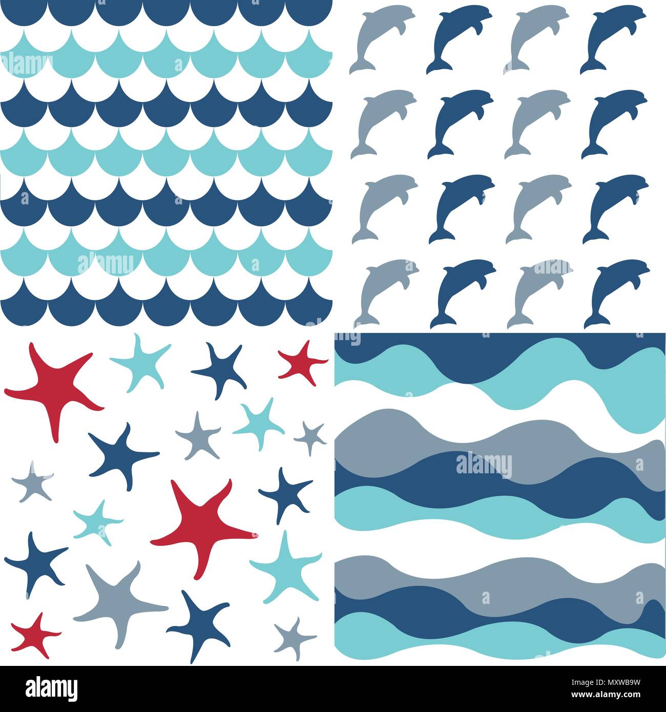 Seamless pattern with nautical elements Stock Vector Image & Art - Alamy