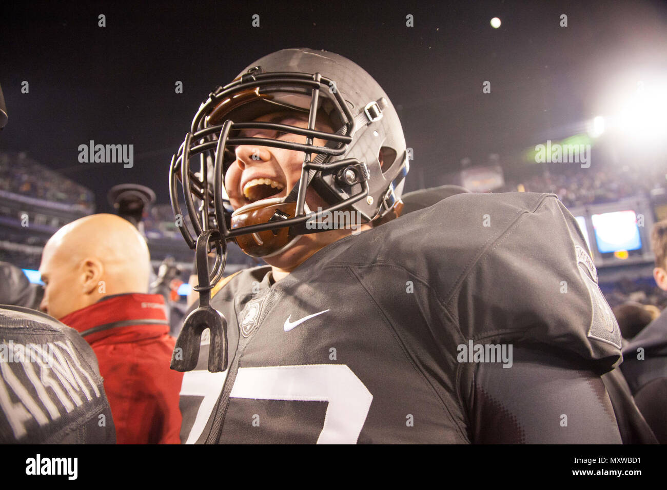 An Army West Point Football player celebrates at the conclusion of the ...