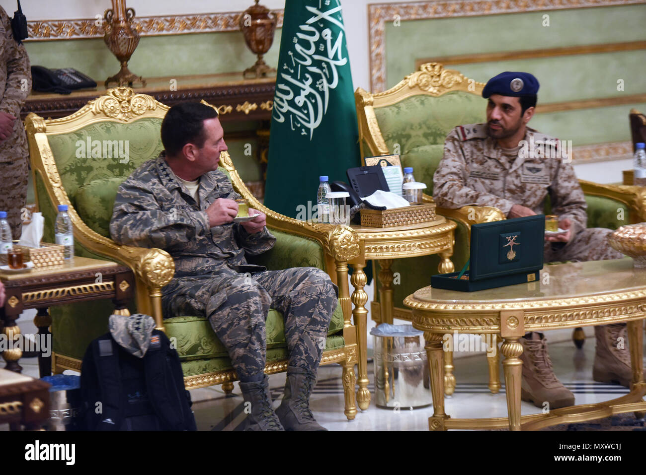 Air Force Gen. Joseph Lengyel, chief, National Guard Bureau, receives a ...