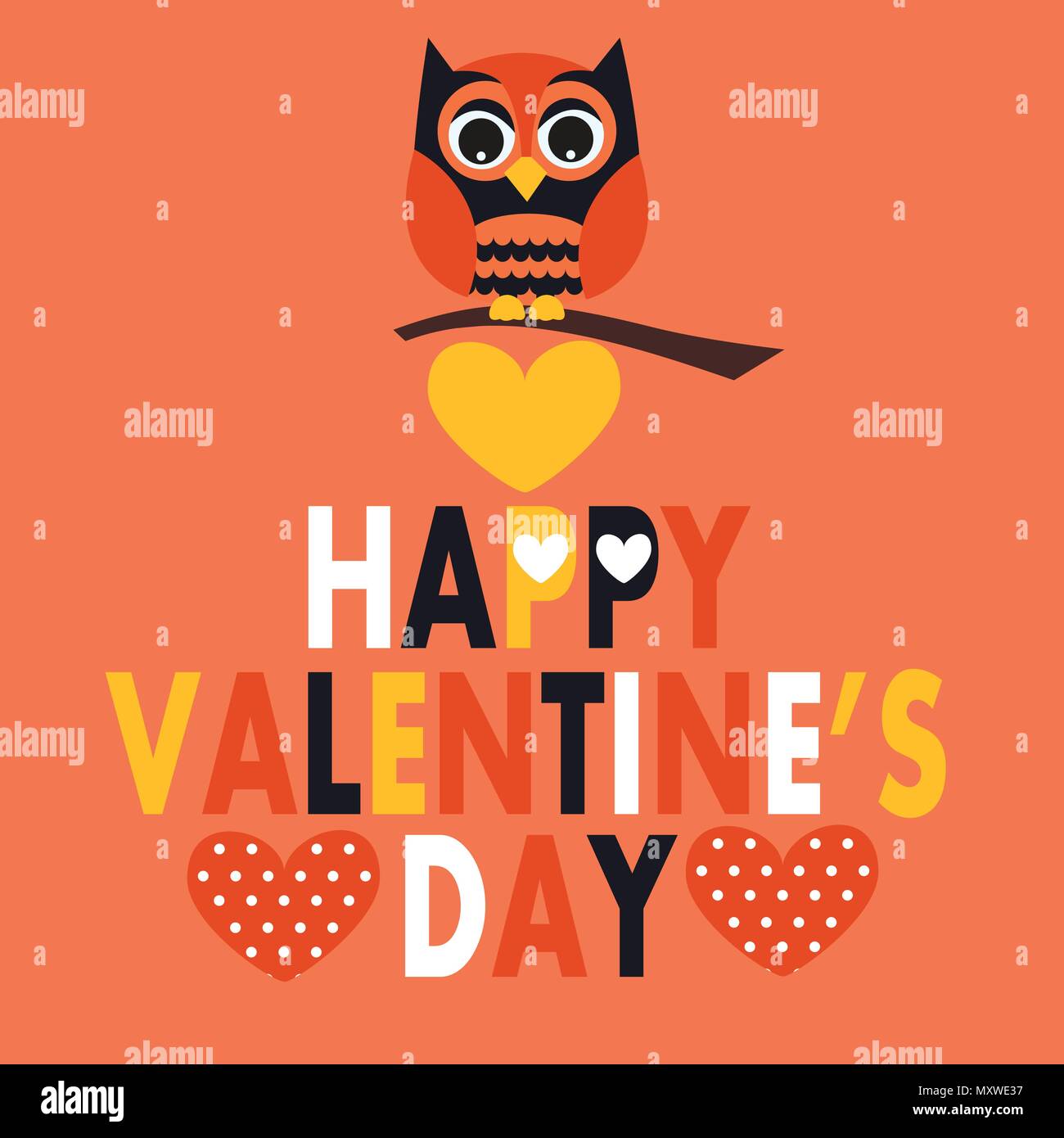 Valentines day owl Stock Vector Image & Art - Alamy