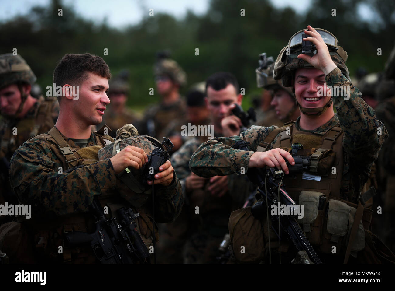 Marines with Alpha Company, 1st Battalion, 3rd Marine Regiment, prep ...