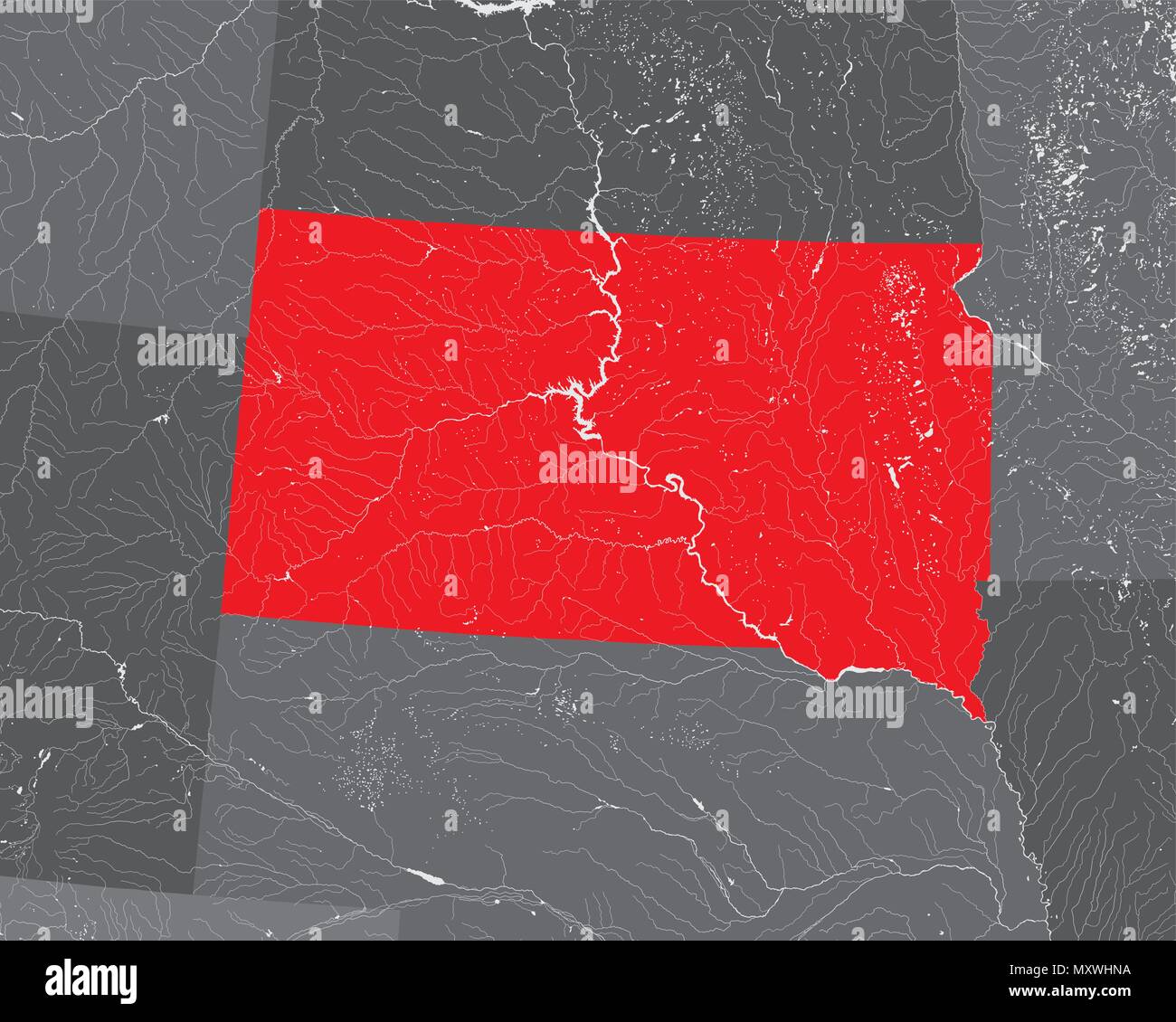 Cheyenne river map hi-res stock photography and images - Alamy