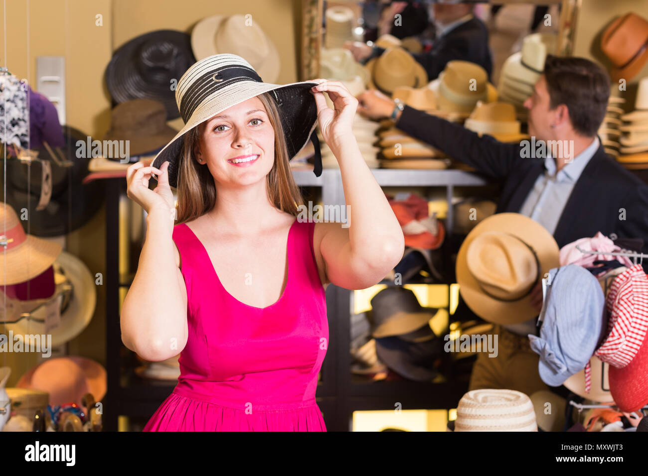 Girl boater hats hi-res stock photography and images - Alamy