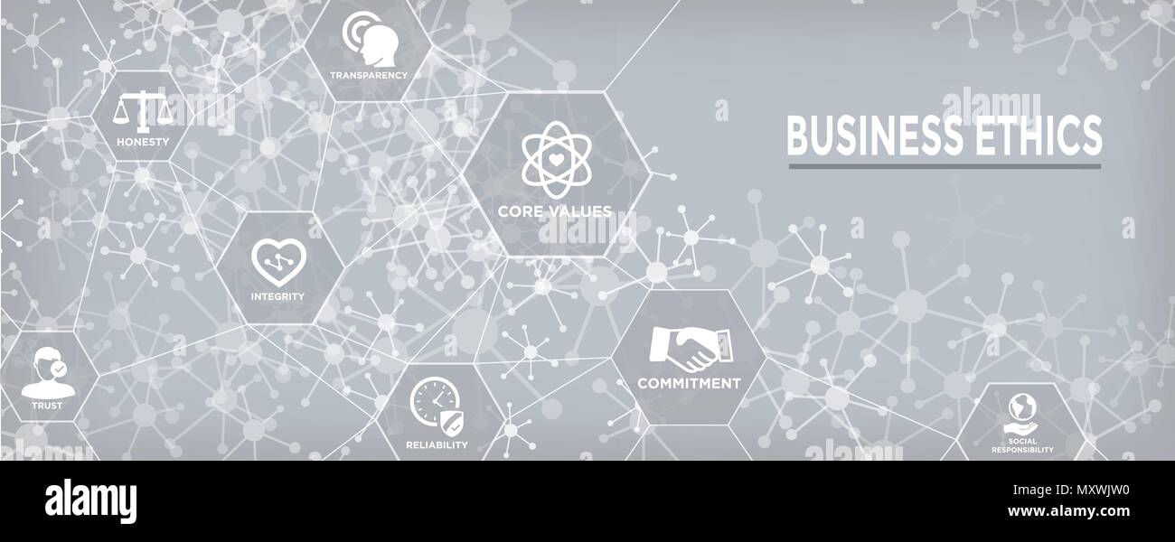 Business Ethics Web Banner Icon Set - Honesty, Integrity, Commitment ...