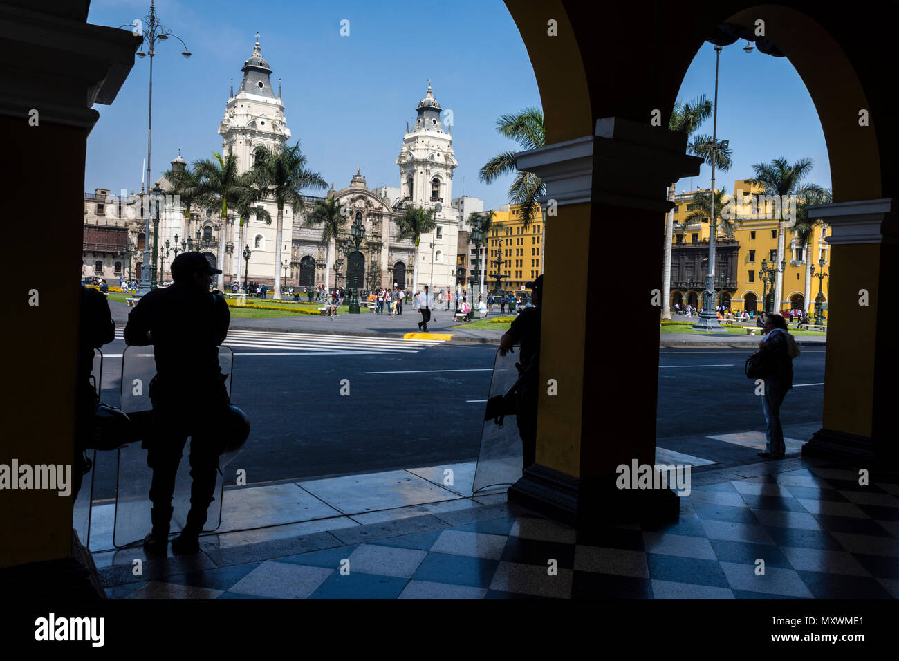 Plaza de Armas in Lima city,Peru Stock Photo - Alamy
