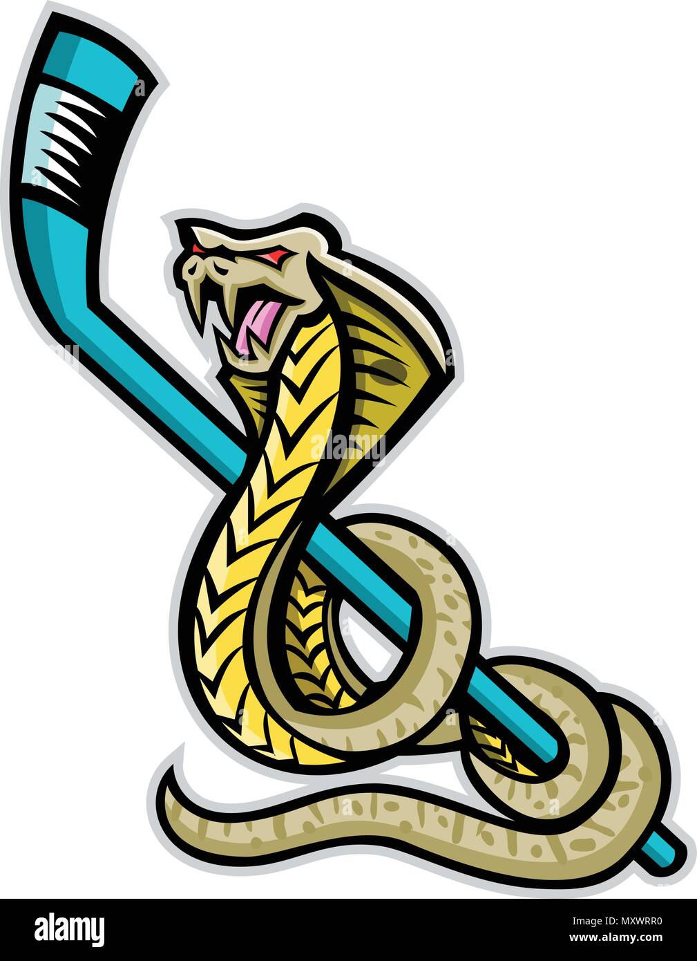Mascot icon illustration of a king cobra, also known as the hamadryad ...