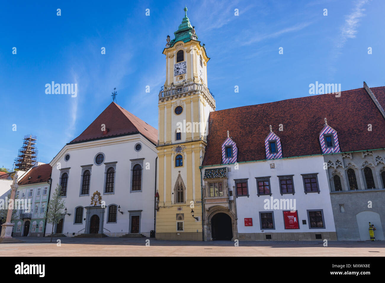 Old Town Hall buildings complex from 14th century and Jesuit Church on ...