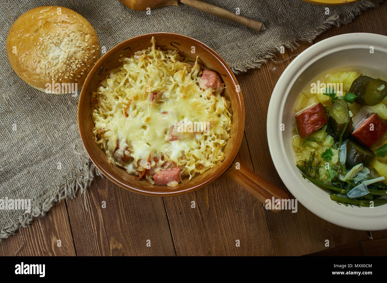 Bavarian cuisine , Traditional German Sauerkraut Casserole Stock Photo ...