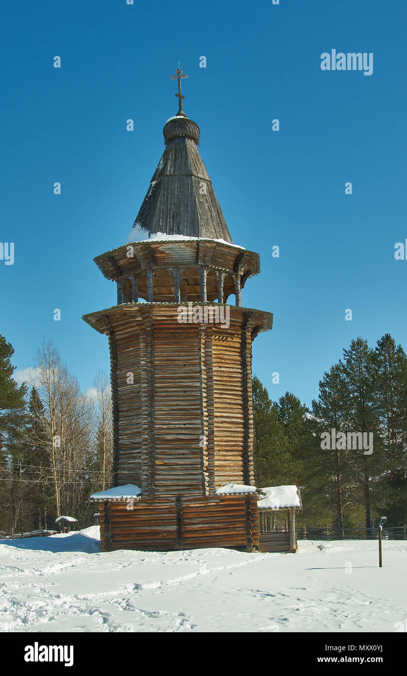 Russian Traditional wooden architecture - Bell tower , Malye Karely ...