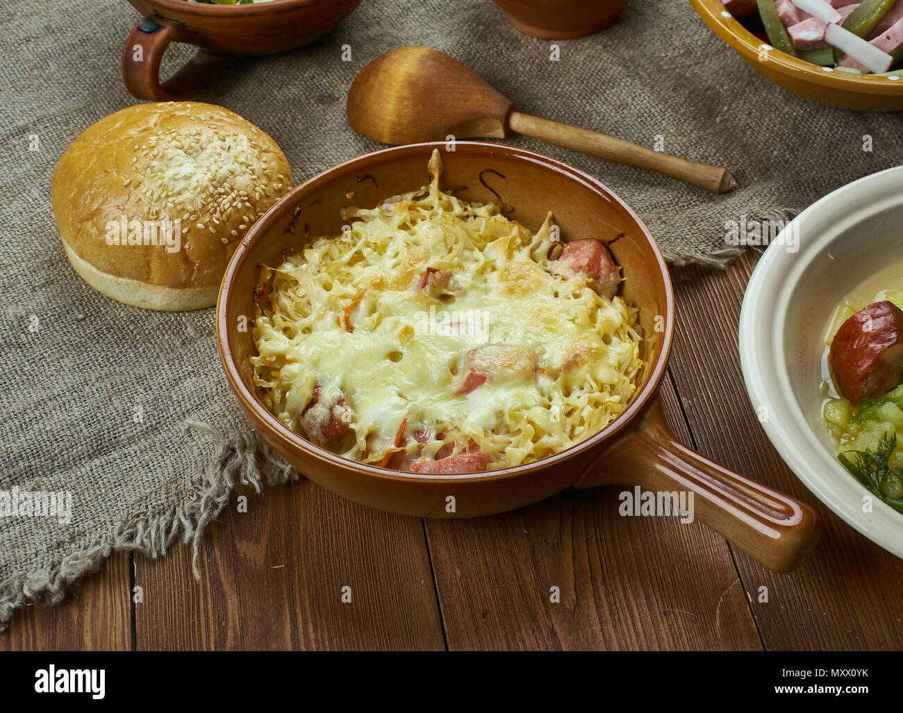 Bavarian cuisine , Traditional German Sauerkraut Casserole Stock Photo ...